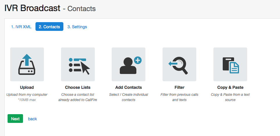 Adding IVR Contacts | CallFire